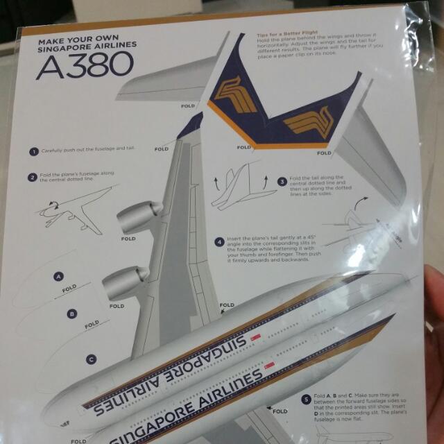 Make your own SIA airplane A380. original SIA Origami collectible. 1 ...