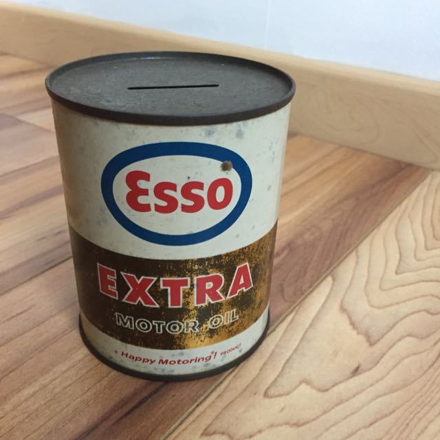 [Vintage] Esso Extra Motor Oil Barrel Coin Bank, Hobbies & Toys ...