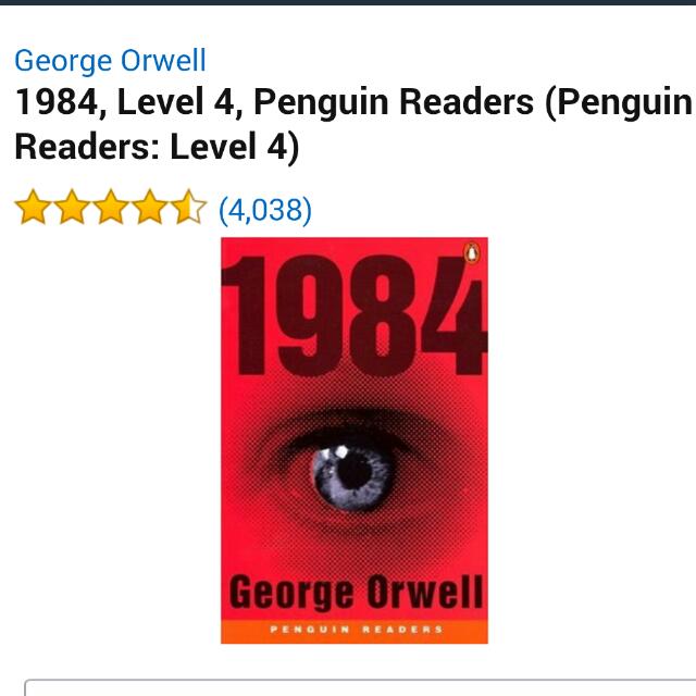 George Orwell 1984 Penguin Readers Level 4, Hobbies & Toys, Books ...