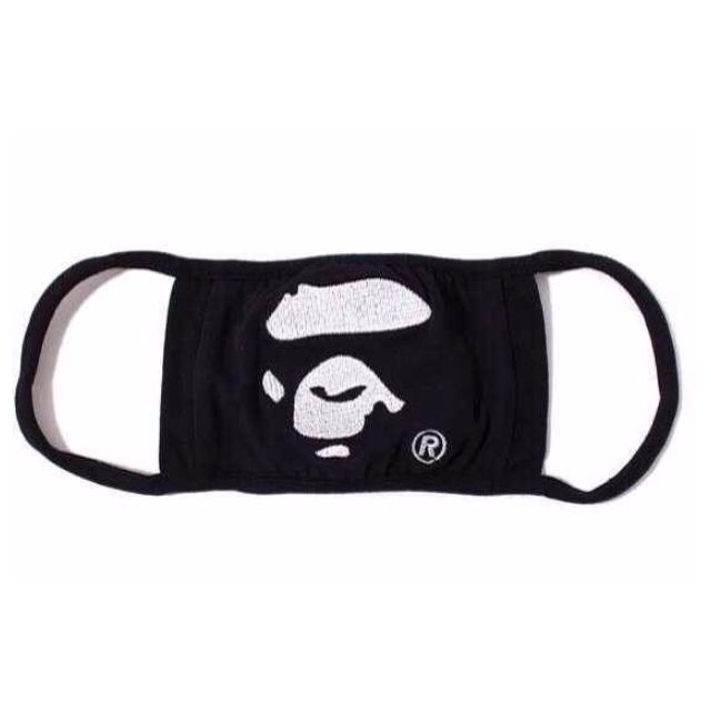 Instock Bape A Bathing Ape Aape Stock Black Face Mask Mouth Cover Masks ...