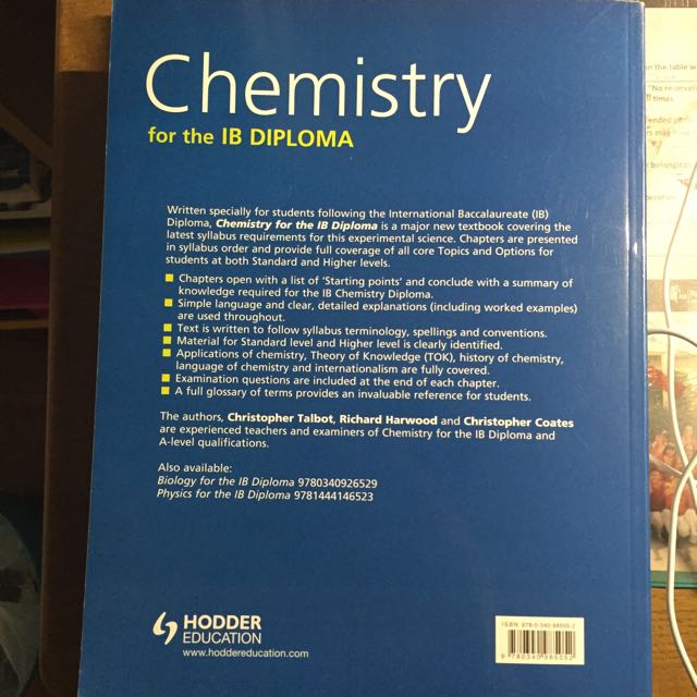 Hodder Education IB Chemistry HL Textbook, Hobbies & Toys, Books ...