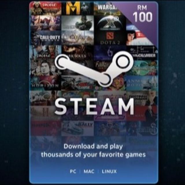 Steam Wallet RM100 Digital Code, Hobbies & Toys, Toys & Games on Carousell