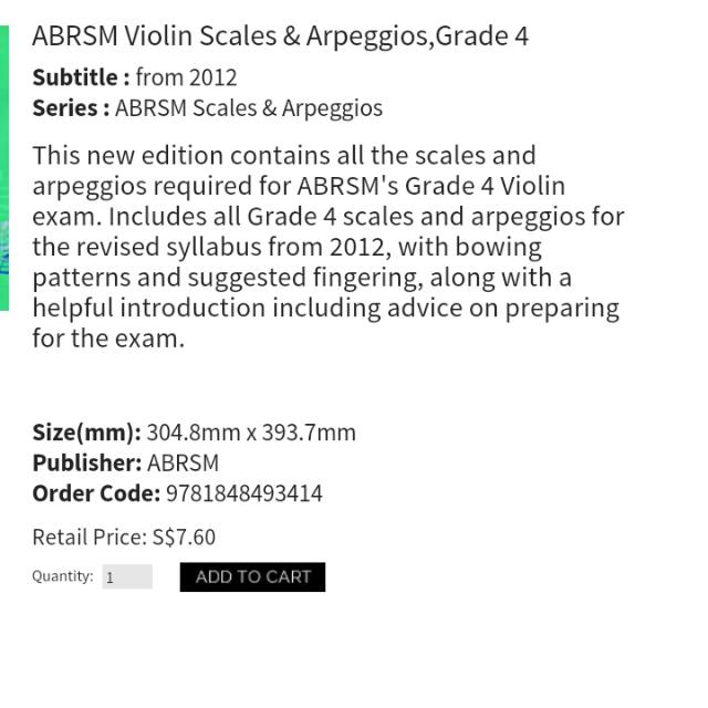 2016-2019 Grade 4 Violin Scales, Hobbies & Toys, Music & Media, Music ...