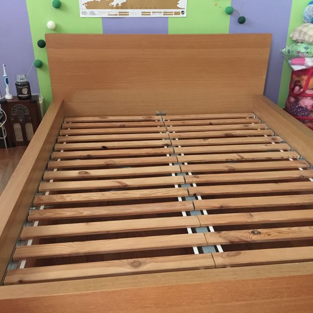 IKEA Malm Low Bed Frame QUEEN SIZE, Furniture & Home Living, Furniture ...