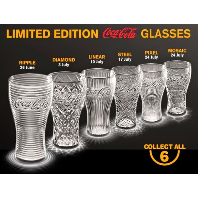 McD 2014 Coca Cola Glass - Ripple, Furniture & Home Living, Kitchenware ...