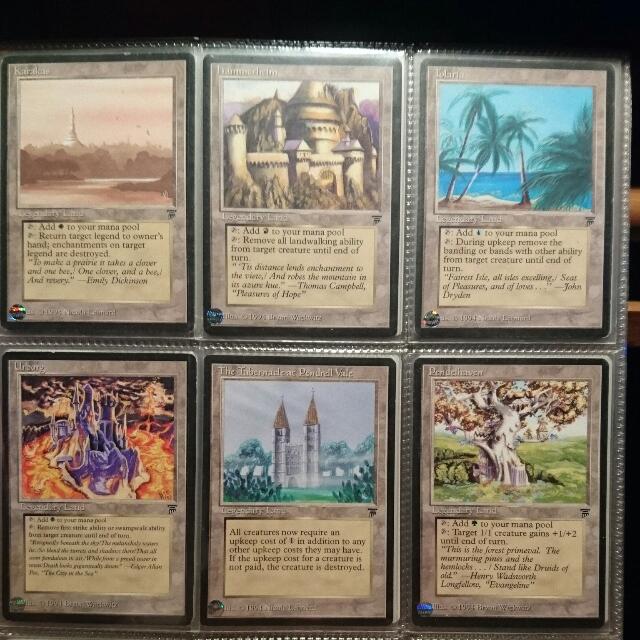 MTG Full Set Legends Legendary Lands, Hobbies & Toys, Toys & Games on ...