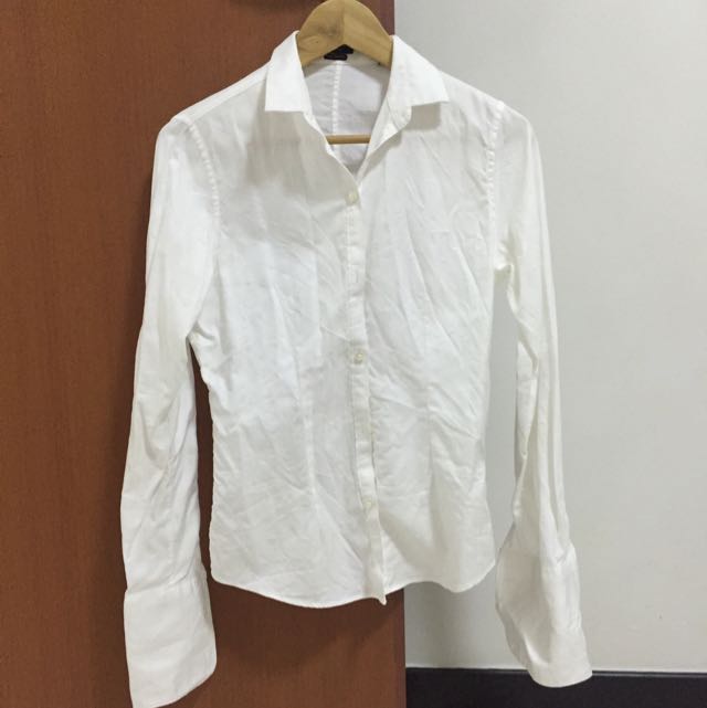 Raoul White Semi Slim Fit Shirt Long Sleeve, Women's Fashion, Tops ...