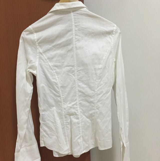 Raoul White Semi Slim Fit Shirt Long Sleeve, Women's Fashion, Tops ...