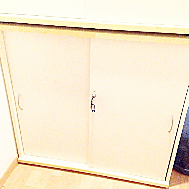 Sliding Door Wood Cabinet / Cupboard With Key Lock, Furniture & Home ...