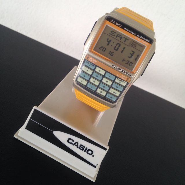 NEW DEADSTOCK CASIO DATABANK DBC32 YELLOW MONDO STYLE '08 DEADSTOCK ...
