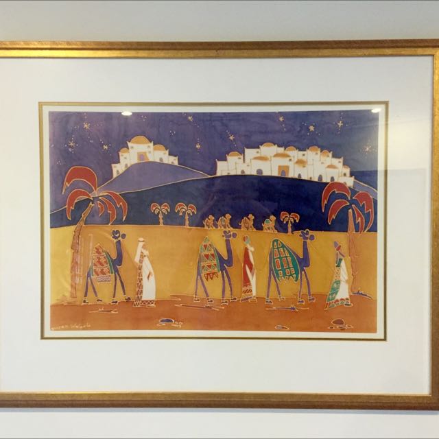 Dessert print in frame (Susan Walpole - Dubai Camel Lady), Furniture ...