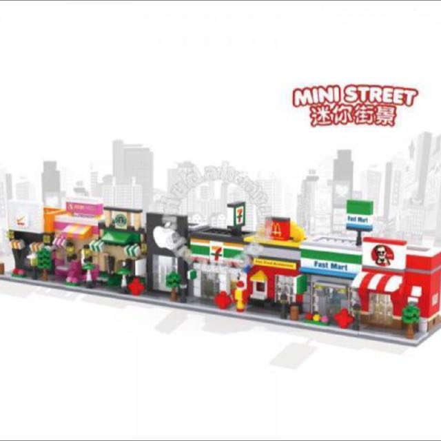 Hsanhe Mini Street Shops Building Blocks Full Set Of 8 (not Lego ...