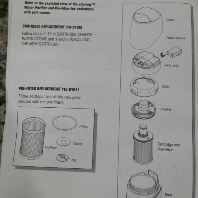 eSpring Cartridge/Pre-filter Replacement 10-0186/10-0187, TV & Home ...