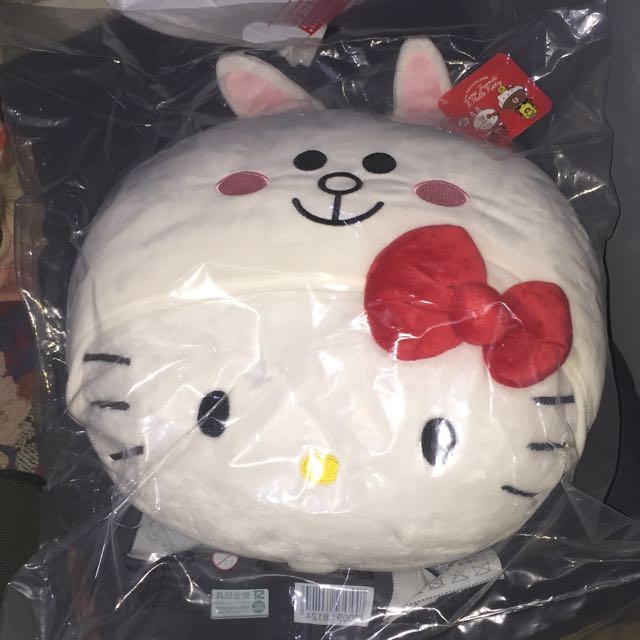 Line Friends And Hello Kitty - Cony And Kitty Cushion, Hobbies & Toys ...