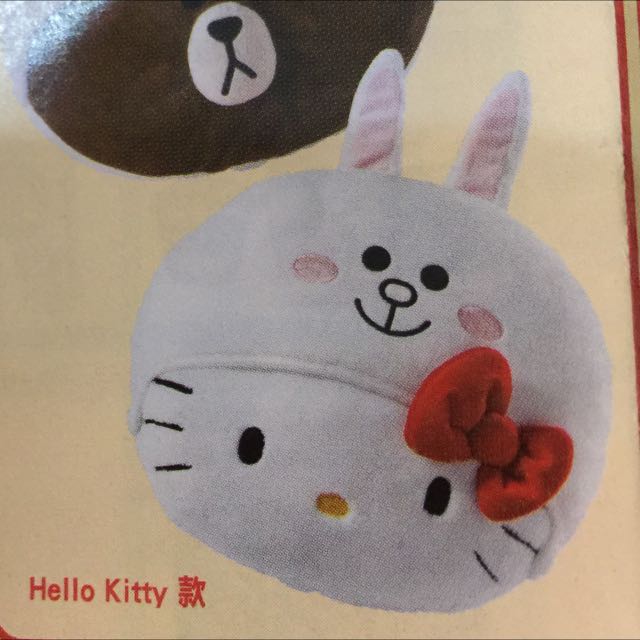 Line Friends And Hello Kitty - Cony And Kitty Cushion, Hobbies & Toys ...