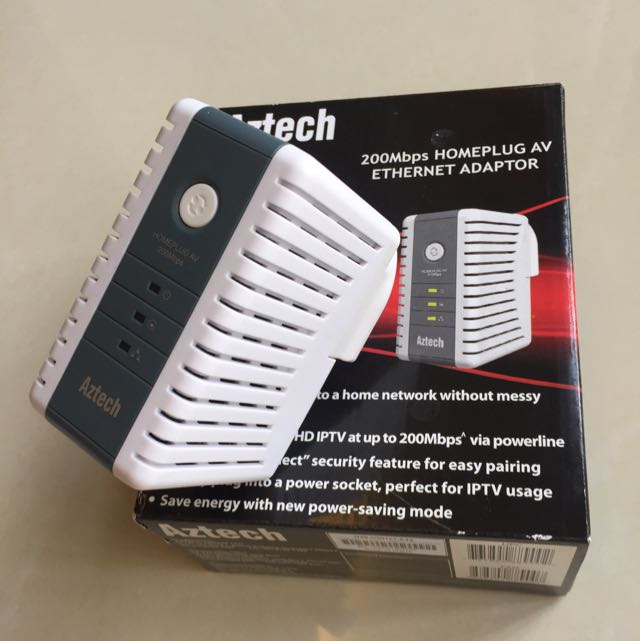 Aztech Homeplug AV 200Mbps Ethernet Adapter, Computers & Tech, Parts ...