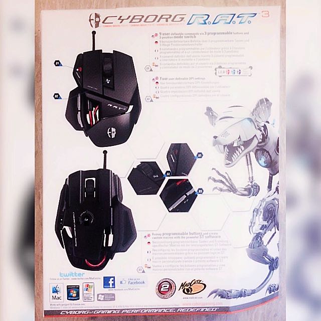 MAD CATZ R.A.T.3 GAMING MOUSE FOR PC AND MAC - MATTE BLACK, Hobbies ...