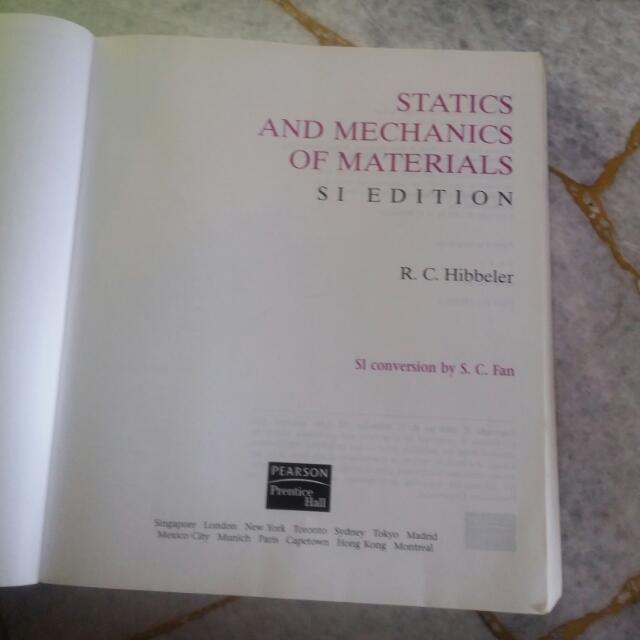STATICS AND MECHANICS OF MATERIALS SI EDITION BY R.C. HIBBELER, Hobbies & Toys, Books ...