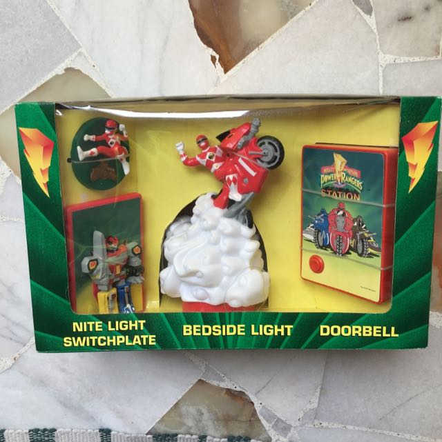 Mighty Morphin Power Rangers Nite Light Switch Plate + Bedside Light ...