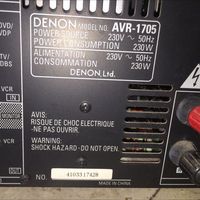 Denon AVR 1705 Home Theater System., Computers & Tech, Parts ...