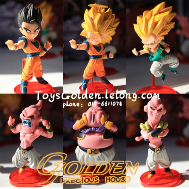 Dragon Ball Z 6in1 Action Figure Son Goku Gohan Goten Buu Ubu Budokai ...