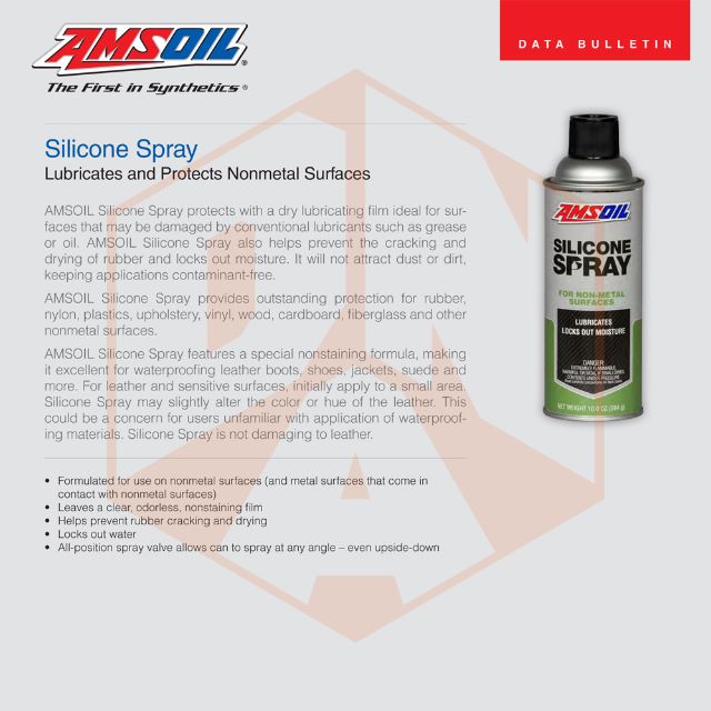 AMSOIL Silicone Spray - Lubricates and Protects Nonmetal Surfaces, Car ...