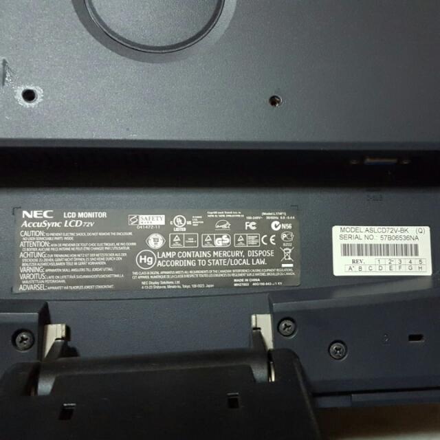 pic shown is a used NEC Monitor 17 inch, Health & Nutrition, Health ...