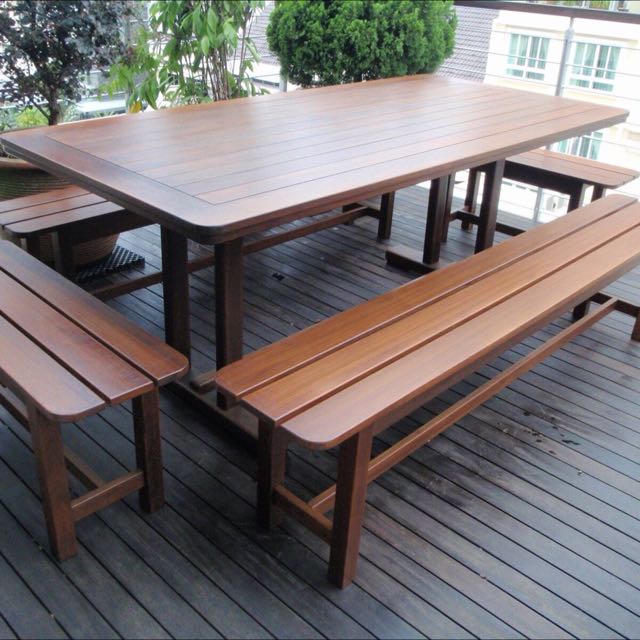 Chengal Table & Benches, Furniture & Home Living, Furniture, Tables ...
