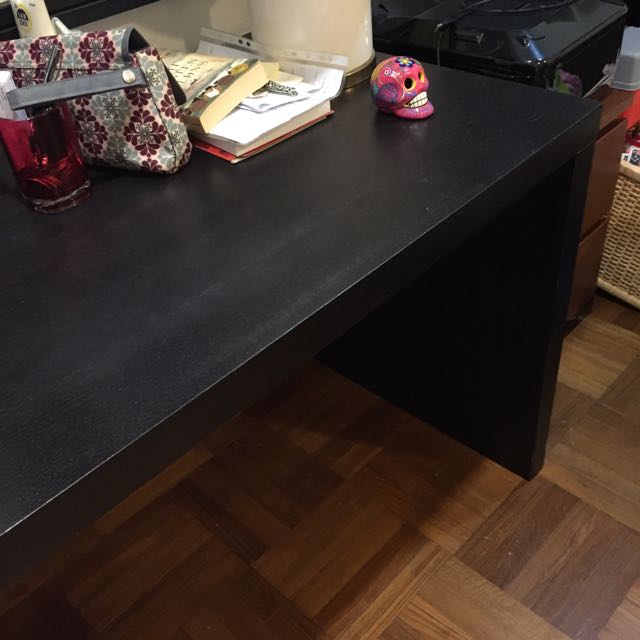 Ikea Black Study Table, Furniture & Home Living, Furniture, Tables ...