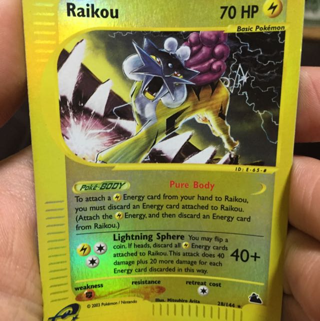 [Pokemon] Old Edition RAIKOU, Hobbies & Toys, Toys & Games on Carousell