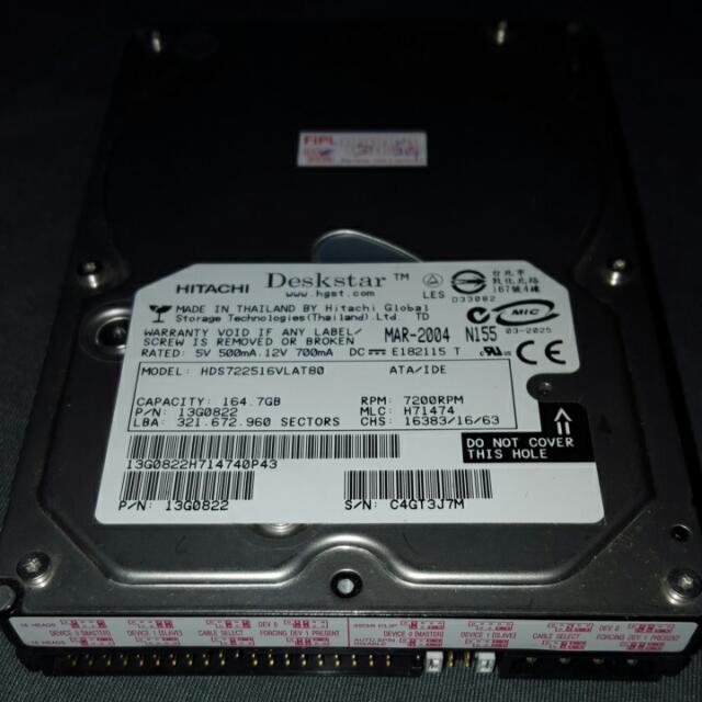 ( reserved)Hitachi Deskstar HDD ATA/IDE 164GB desktop 3.5 inch 7200rpm ...