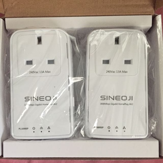 RESERVED Sineoji PL1800EP 1800Mbps Gigabit Homeplug AV2 MIMO Pass ...