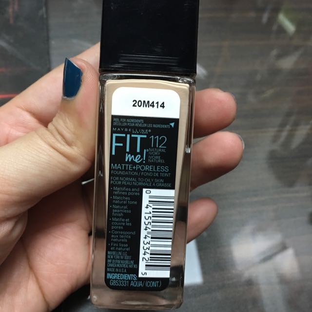 Used 2x Maybelline Fit Me Matte Poreless Foundation Natural Ivory 112 ...