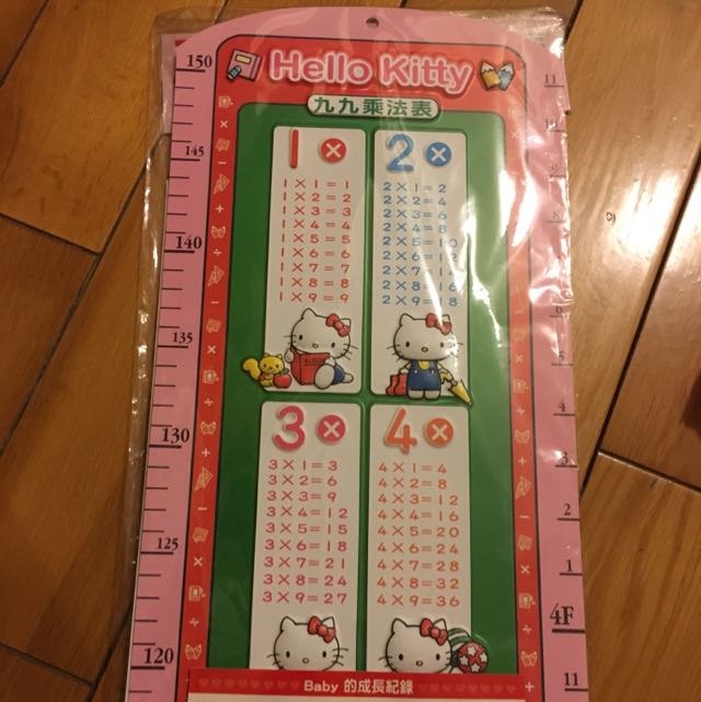 Hello Kitty Measurement And Multiplication Chart, Hobbies & Toys ...