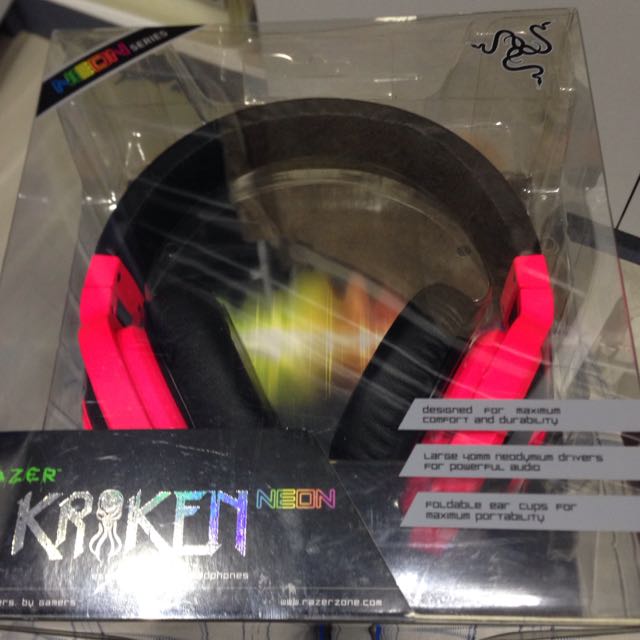 Razer Kraken Neon Red Gaming Headset, Computers & Tech, Parts ...