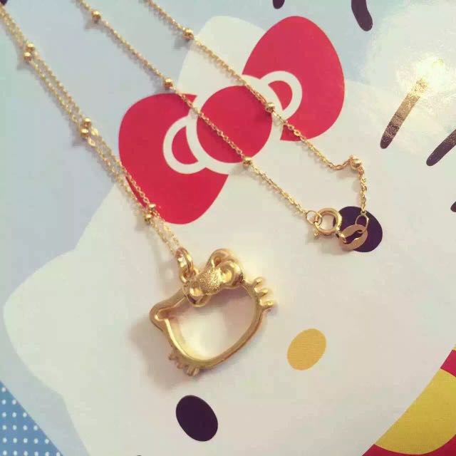 24K 999 Pure Gold Hello kitty Pendant With 18K Necklace, Bulletin Board ...
