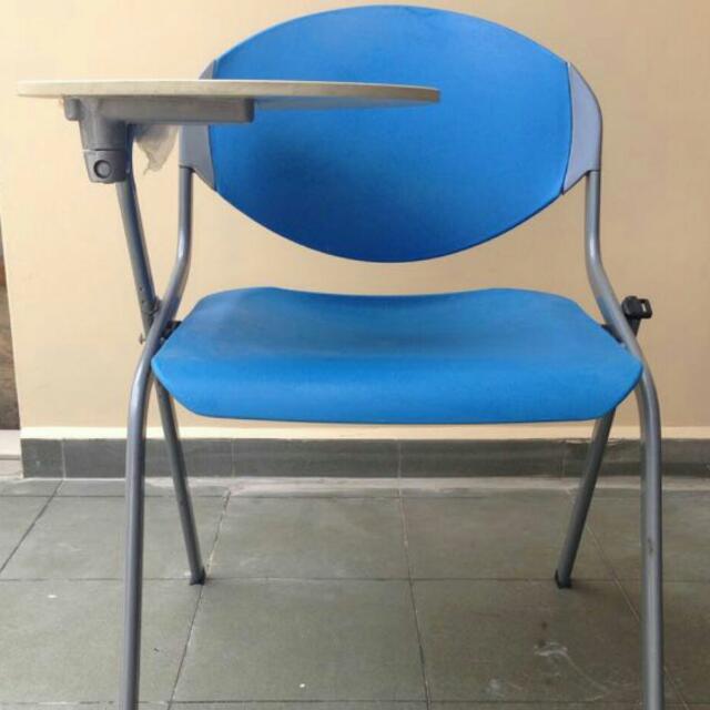 Blue chairs With Attach table, Furniture & Home Living, Furniture ...