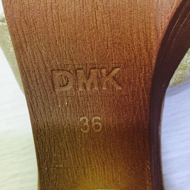 DMK ️ Gold Bronze Sandal Heel, Women's Fashion, Footwear, Sandals on ...