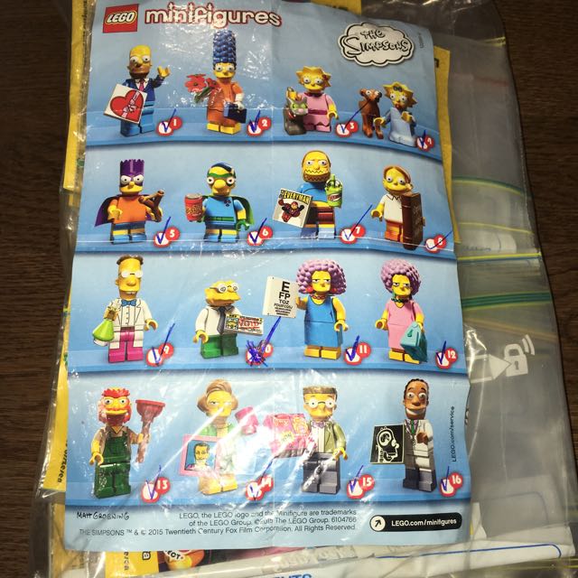 (Reserved) Lego Minifigures 71009 Simpsons Series 2 Complete Set Of 16, Toys & Games on Carousell