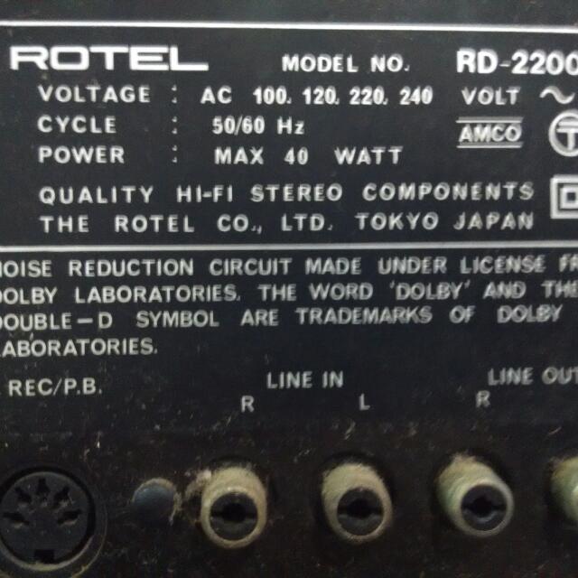 Rotel 2200 (Japan; Vintage), Vintage & Collectibles on Carousell