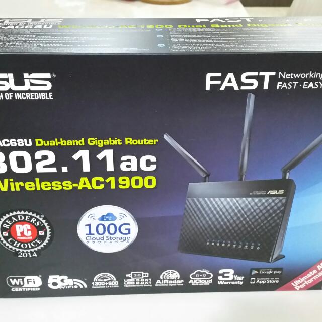 ASUS RT-AC68U Dual Band Gigabit Router, Computers & Tech, Parts ...