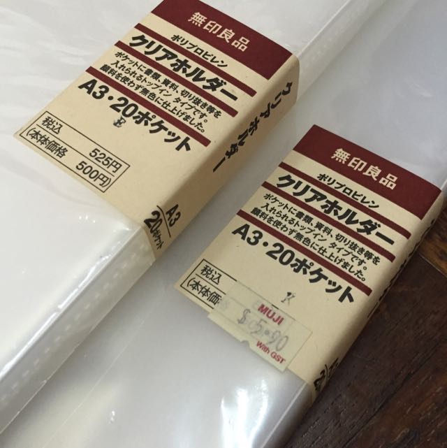 Muji A3 Transparent Cover Filing Book, Hobbies & Toys, Stationery & Craft, Stationery & School ...