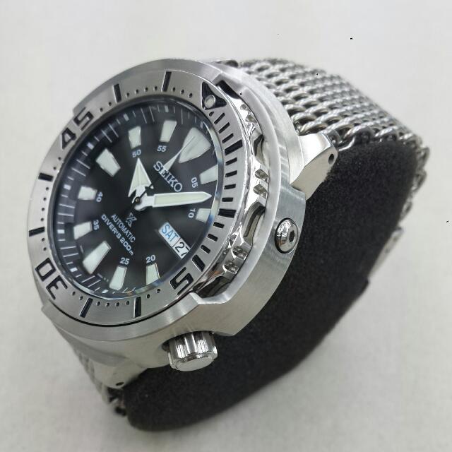 SHARK MESH BRACELET STRAP FOR SEIKO AUTOMATIC DIVER'S, MARINEMASTER ...