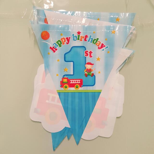 Baby First Birthday Banner(to Bless) , Babies & Kids, Babies & Kids ...