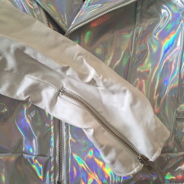 Unif Inspired Holographic Jacket, Women's Fashion, Coats, Jackets and ...