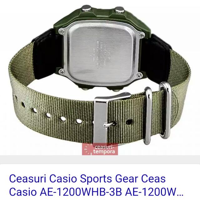 Casio World Time Military Green Fabric Strap - Authentic - New!, Mobile ...