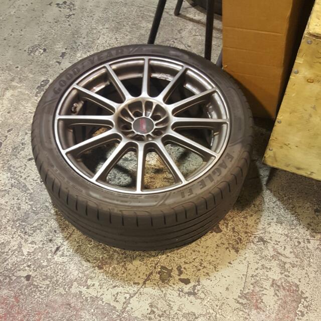 Original ENKEI 18 Inches 8J Comes With Goodyear Asymmetrical 2 Left 40% ...