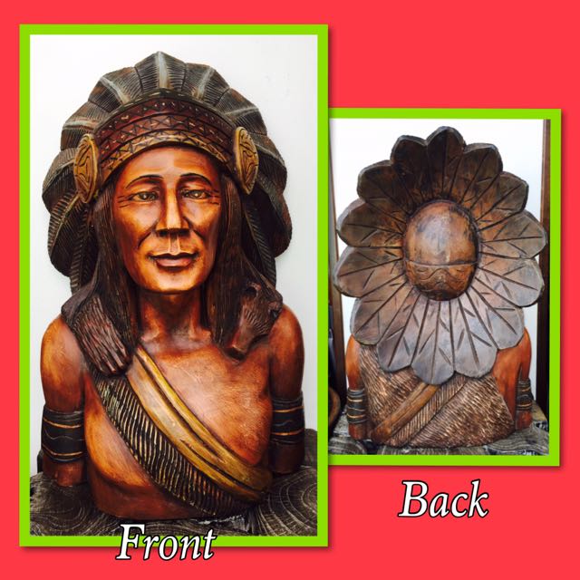 Vintage Red Indian Figure (Teakwood), Hobbies & Toys, Memorabilia ...