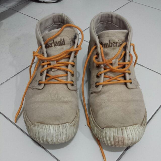 Authentic Timberland Canvas Mid Cut Shoe, Men's Fashion, Footwear ...