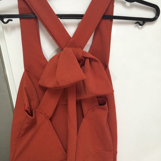 Crossed Back Ribbon Dress, Women's Fashion, Tops, Sleeveless on Carousell
